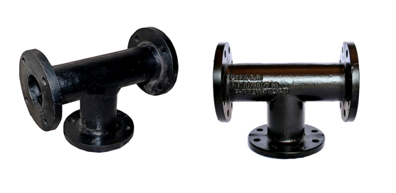 Iron Sand Casting Cast Iron Pipe Fittings 90 Degree Flange Bullhead Tee ...