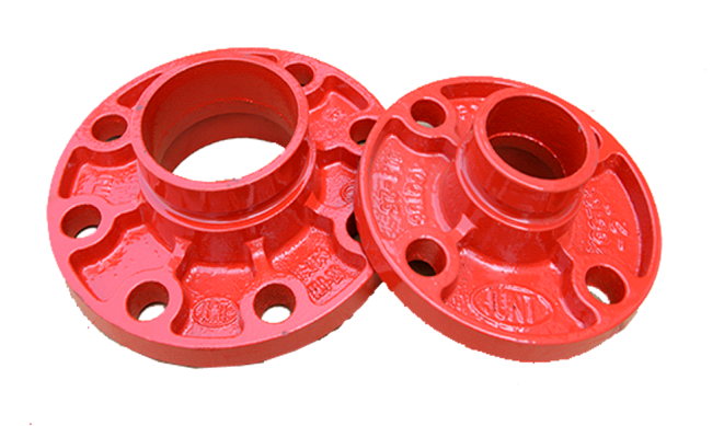 Cast Ductile Iron Grooved Pipe Fittings Grooved Quick Flange Adaptor for PE PVC Pipe