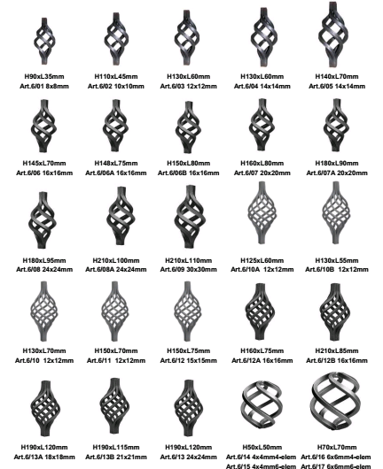 Forged Wrought Iron Components , Ornamental Iron Parts Scrolls Cages ...