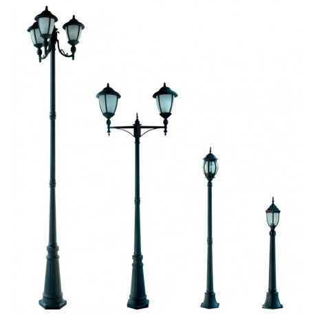 Ornamental Modern Style Cast Iron Light Pole Direct Embedded Ground Mounted