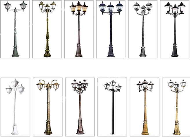 Victorian Style Cast Iron Street Light Pole / Dual Arm Antique Street ...