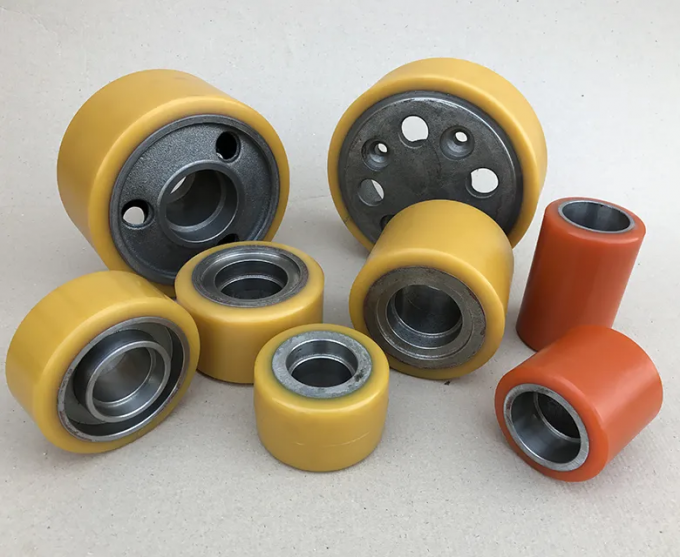 Heavy Duty Solid Cast Iron Forklift Caster Wheels / Rollers